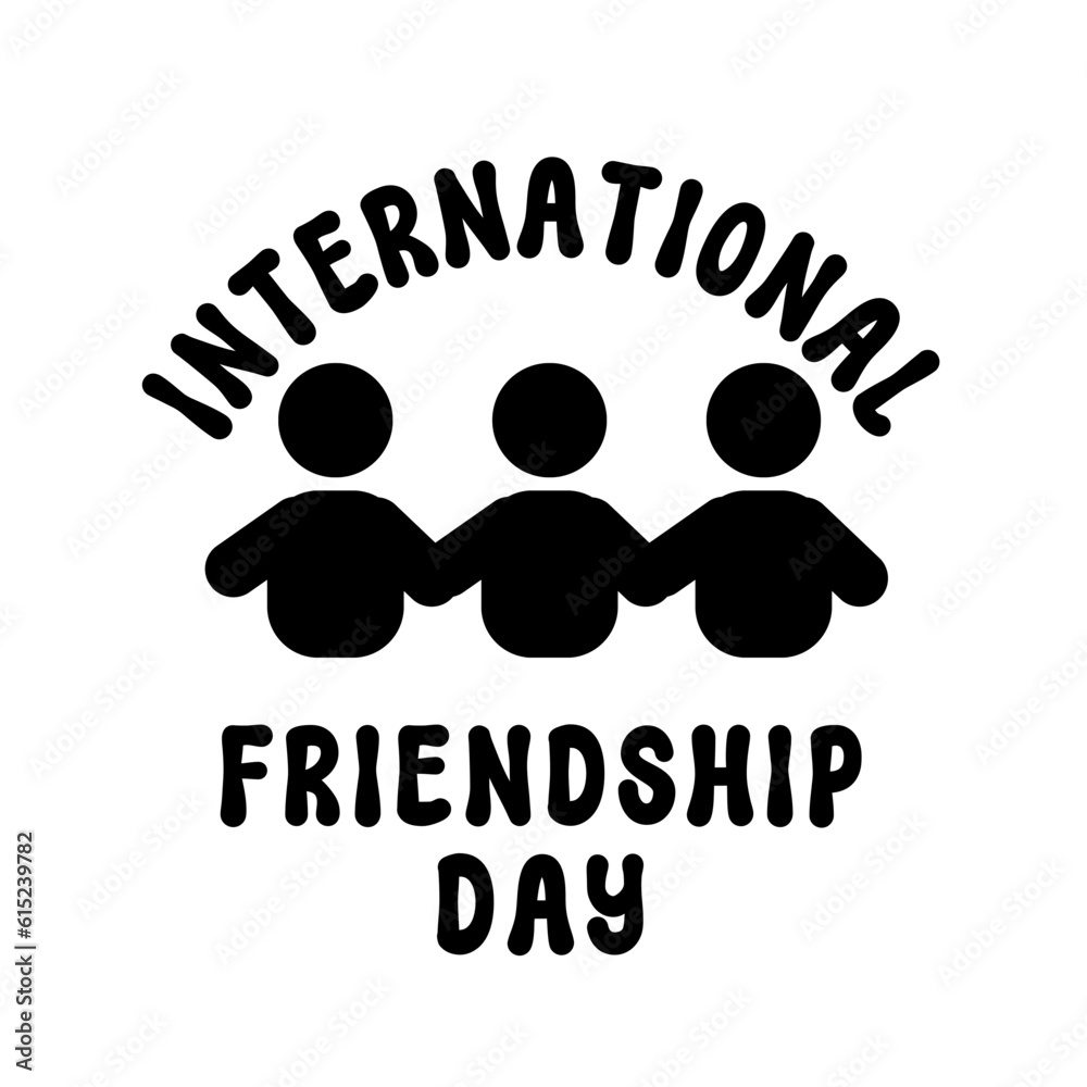 international friendship day text typography, calligraphy, lettering ...