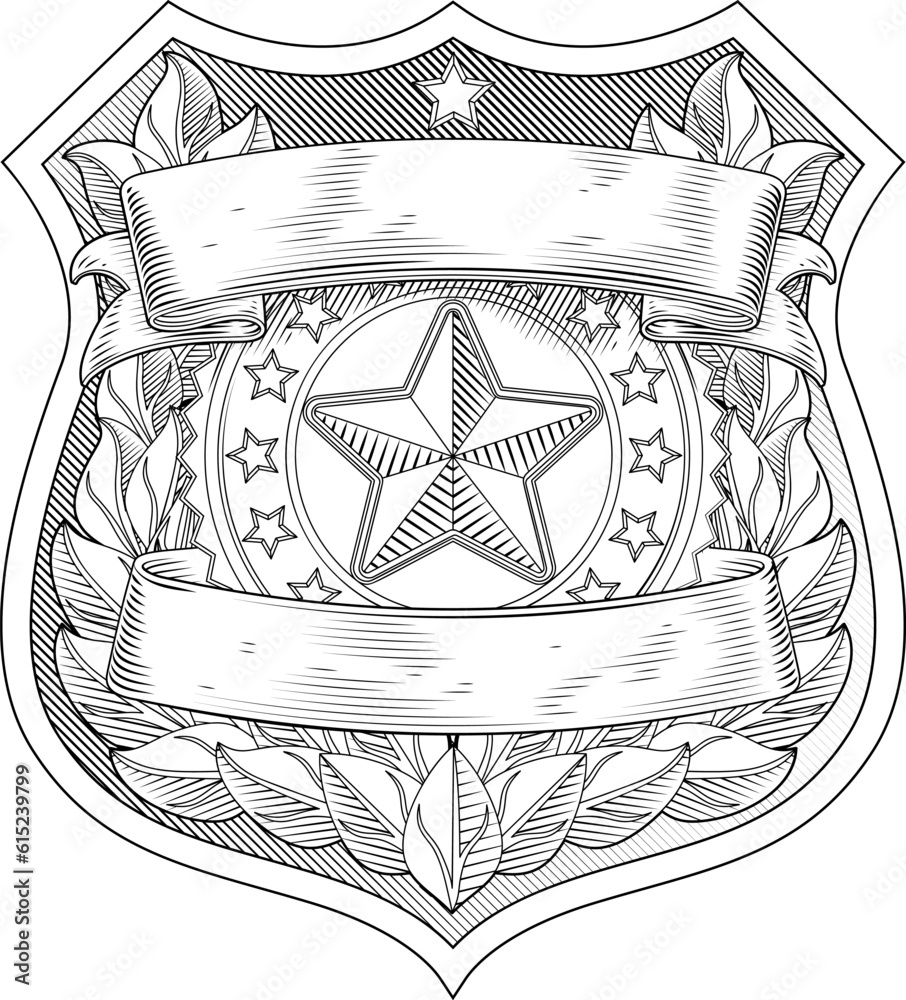 Police Officer Badge Coloring Page