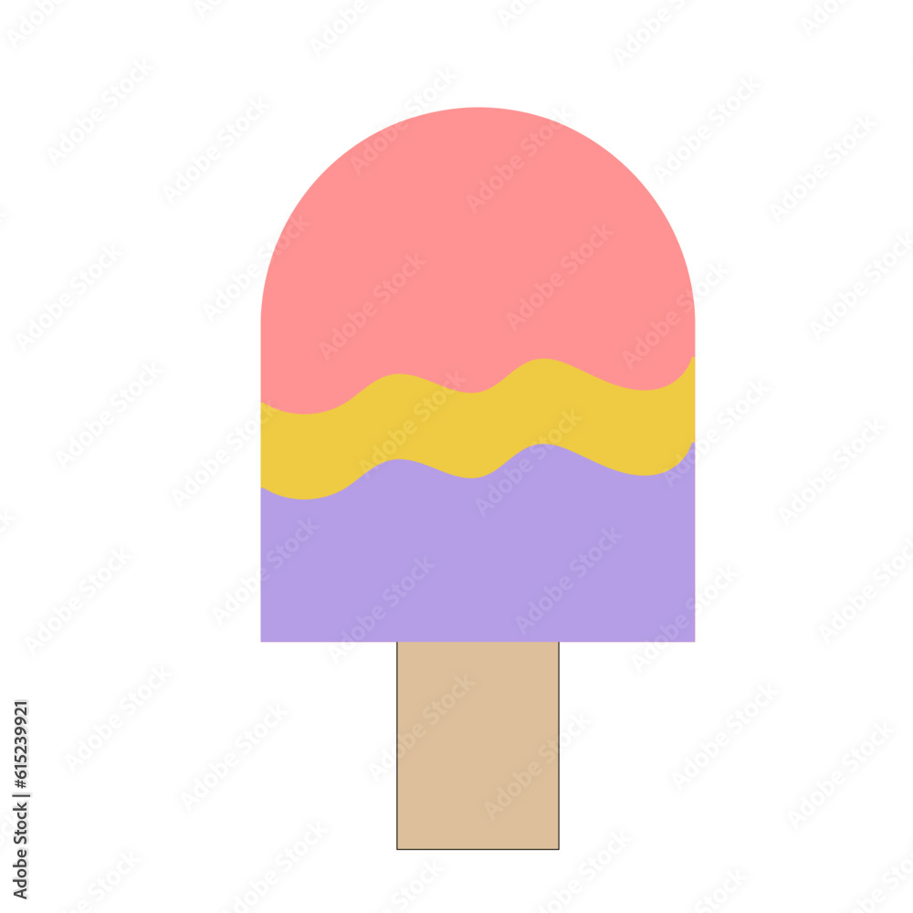 Colorful layered isolated popsicle ice cream clipart on transparent ...