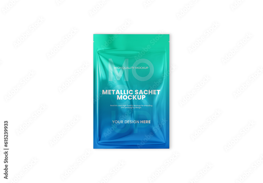 Metallic Sachet Mockup Stock Template | Adobe Stock