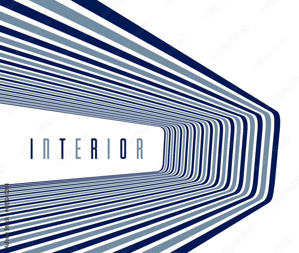 3D abstract lines in perspective vector background, modern trendy ...