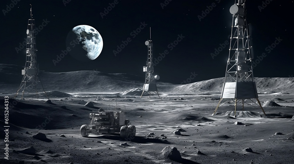 5G towers on the moon, cellular communication on the moon, internet on ...