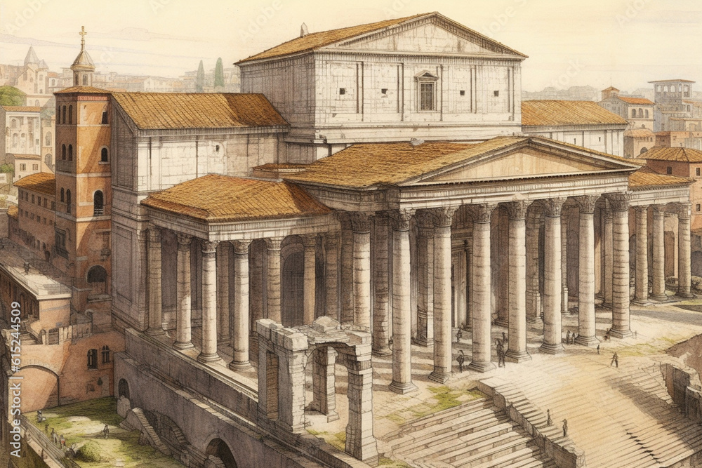 Roman architecture, including iconic structures like the Pantheon and ...