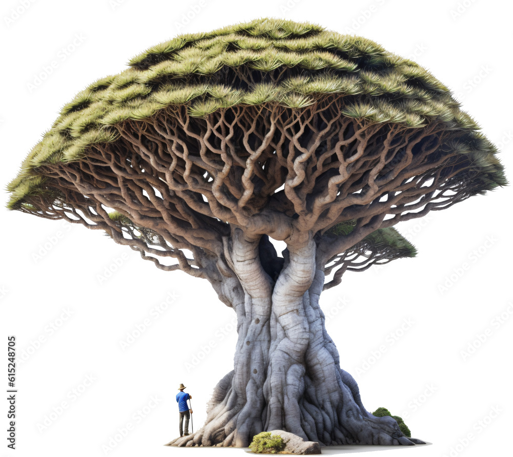 Socotra dragon tree isolated on the transparent background PNG. AI ...