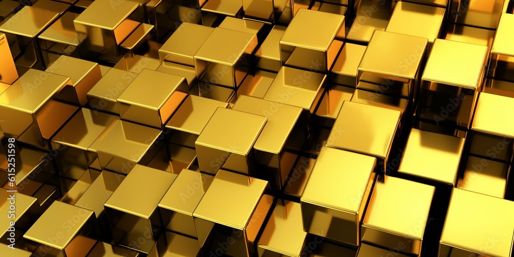 digital wallpaper featuring abstract minimalism with a gold block ...