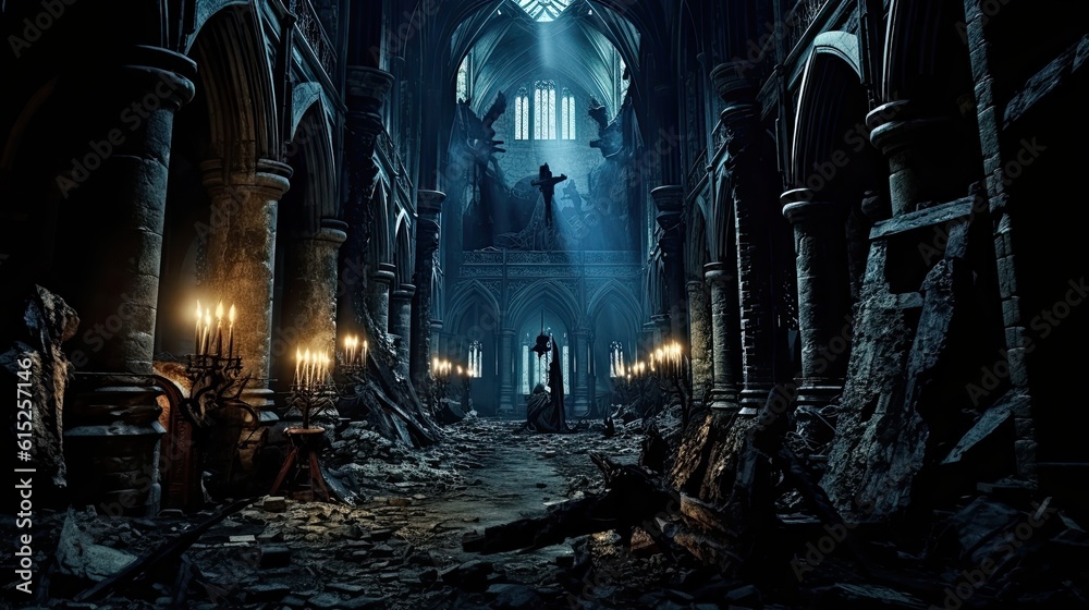 Interior of church of the holy sepulchre city. AI generated art ...