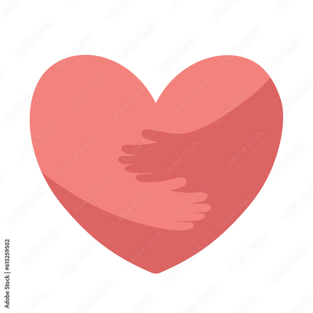 Hands embrace heart vector illustration. Support, help and pray for ...