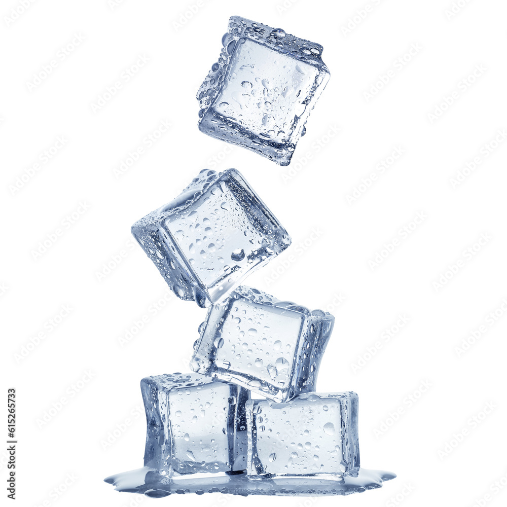 Flying ice cubes cut out Stock Photo | Adobe Stock