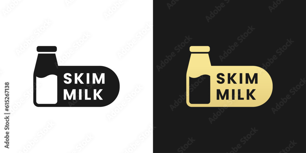Skim milk Label Vector or Skim milk sign Vector Isolated in Flat Style ...