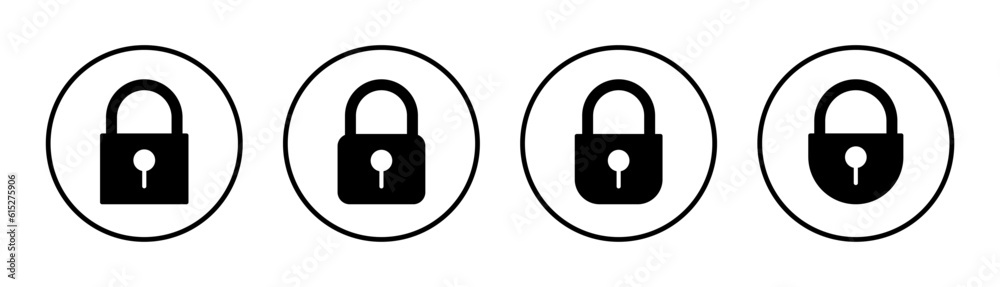 Lock icon set illustration. Padlock sign and symbol. Encryption icon ...