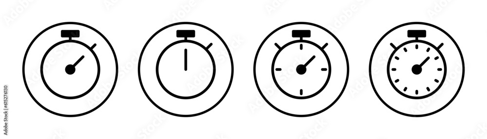Stopwatch Icon Set Illustration Timer Sign And Symbol Countdown Icon