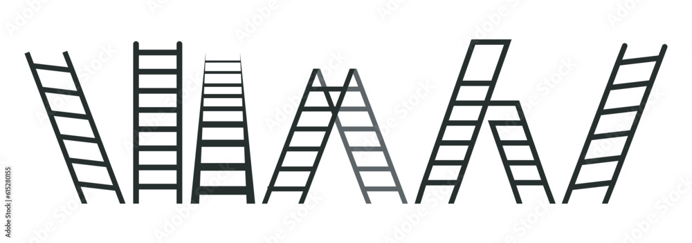 black Ladder household equipment icon vector, ladder stair hipster ...