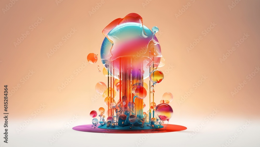 Holographic Three-dimensional background overlay digital art reflection ...
