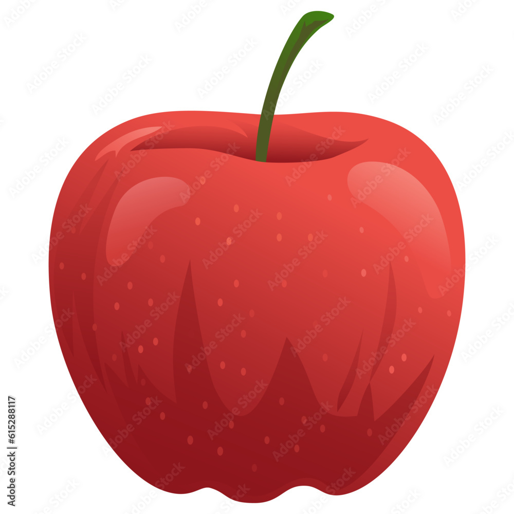 Red Apple Cartoon Illustration Flat Design Vector Stock Vector | Adobe ...