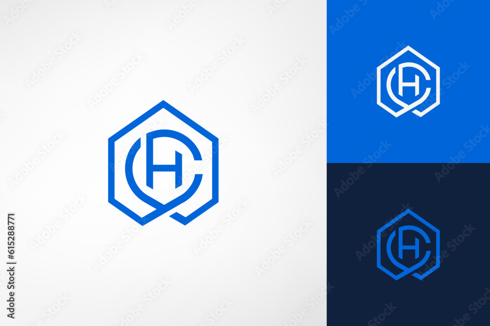 The letter CH forms a symbol of building, house, hotel in simple and ...