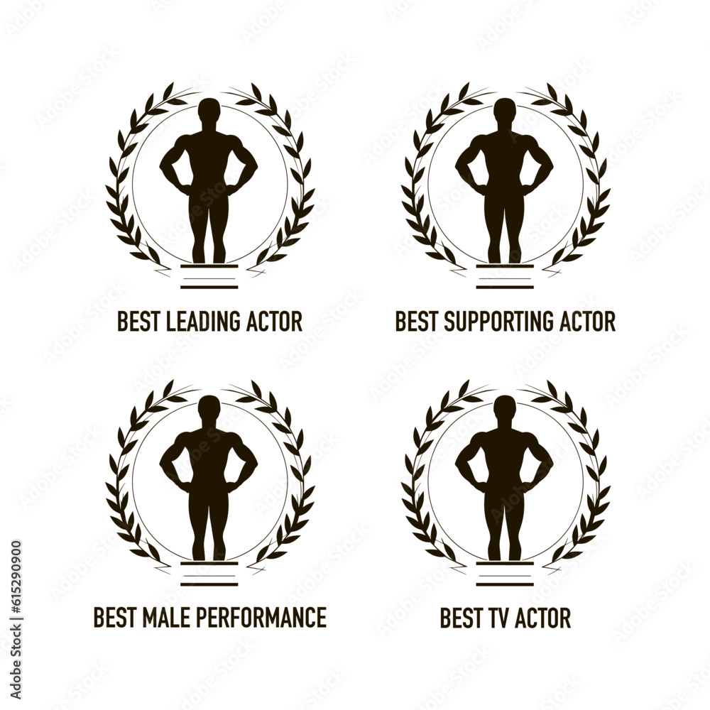 Movie award best film and tv actor nomination and winner, black and ...