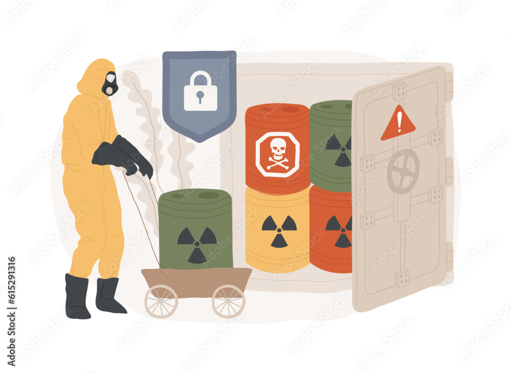 Safe storage of waste isolated concept vector illustration. Chemical ...