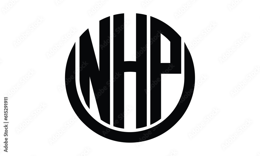 NHP shield with round shape logo design vector template | monogram logo ...