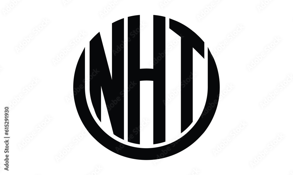 NHT shield with round shape logo design vector template | monogram logo ...