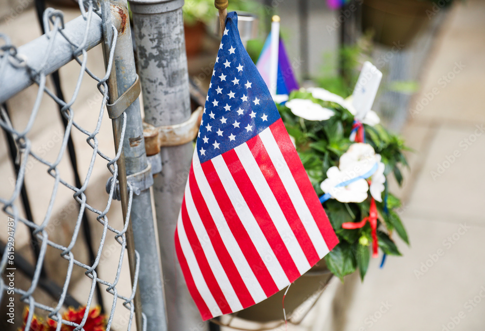 US flag waves proudly, representing the nation's history, unity ...