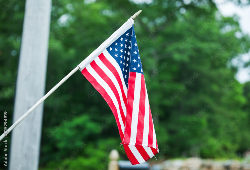 US flag waves proudly, representing the nation's history, unity ...