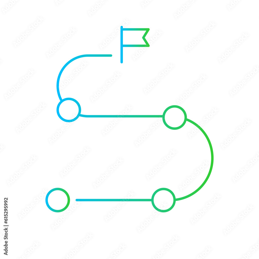 Vetor de Road map business and finance icon with green and blue ...