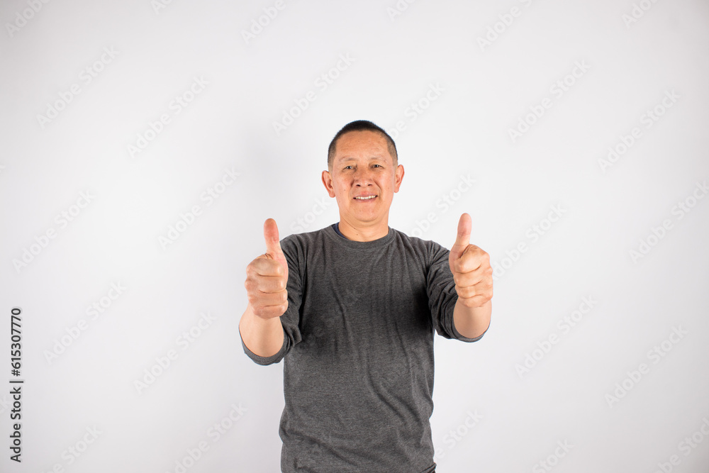 Photographs of adult male making gestures of approval. Concept of ...