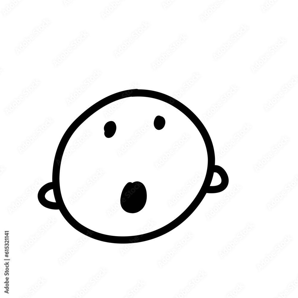 Vetor De Stick Figure Face Doodle Do Stock Adobe Stock