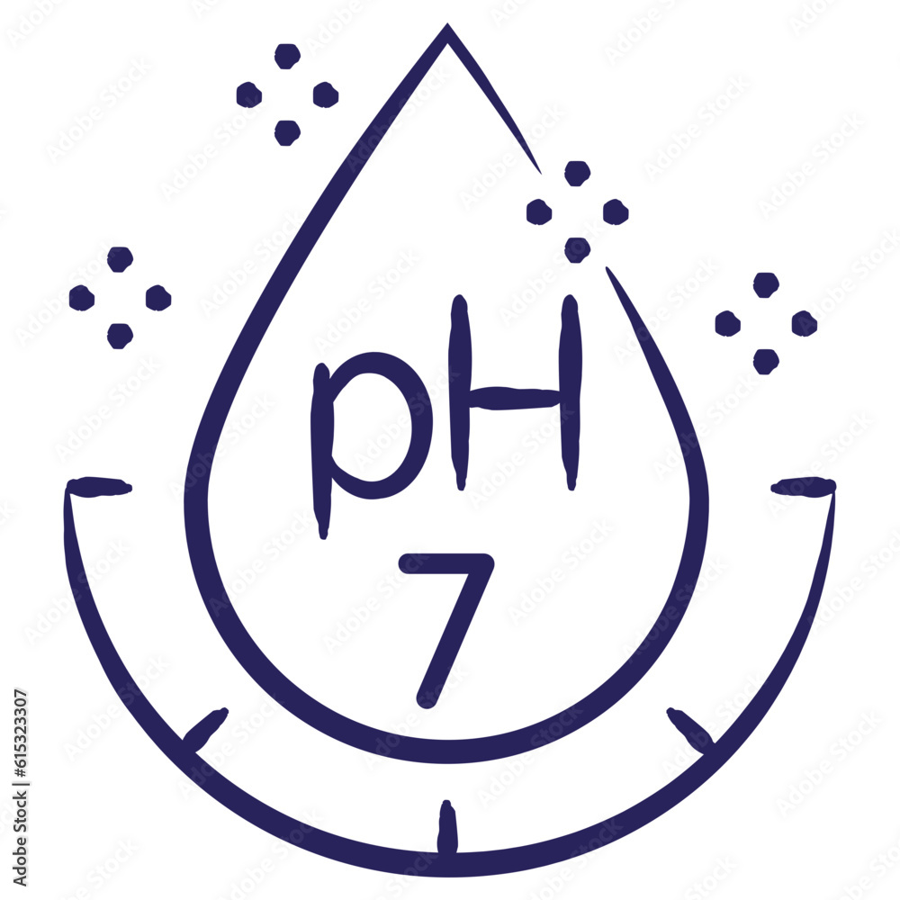 Minimal vector icon of the acidity pH7, isolated on transparent ...