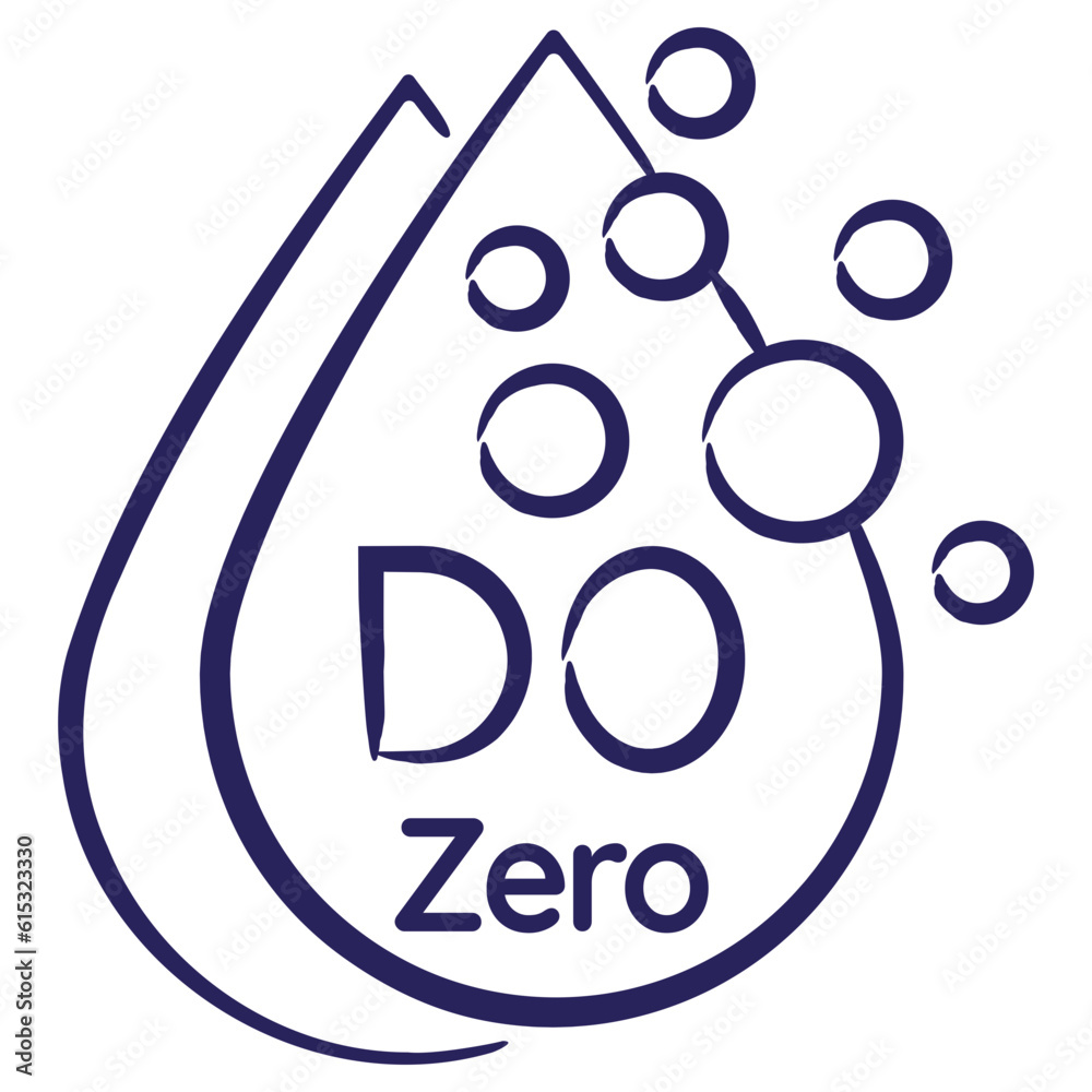 Minimal vector icon of the Dissolved oxygen DO, calibration zero ...