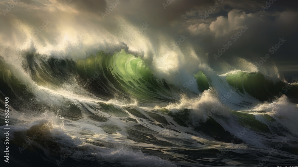 Turbulent Waters: Stormy seas and turbulent waves, illustrating the ...