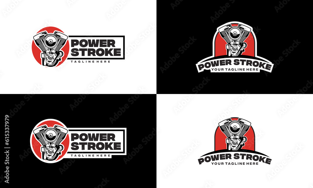 Power stroke diesel engine garage ready made logo template, Diesel ...