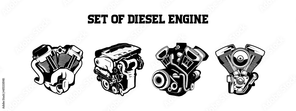 Power stroke diesel engine garage ready made logo template, Diesel ...