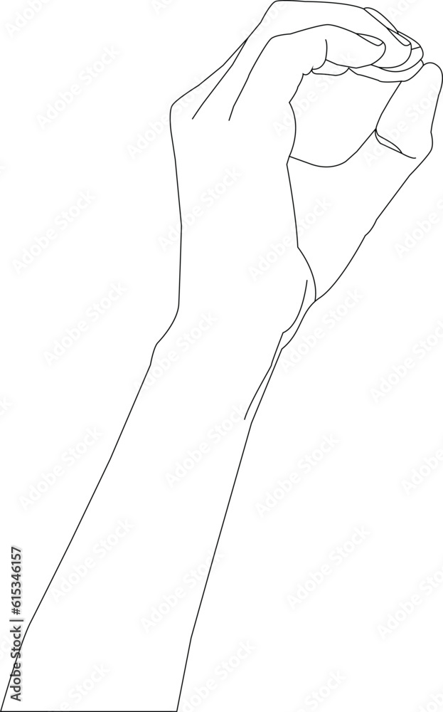 one line drawing hand holding and outline vector one white background ...