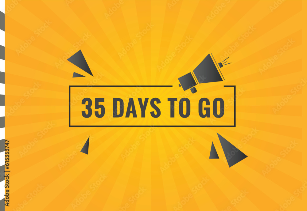 35 days to go text web button. Countdown left 35 day to go banner label ...