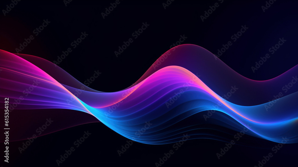Vibrant and dynamic wave on black background, featuring a colorful ...