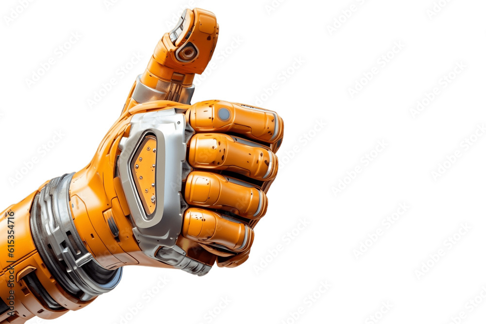 Robot Hand Giving Thumbs Up Isolated on Transparent Background. AI ...