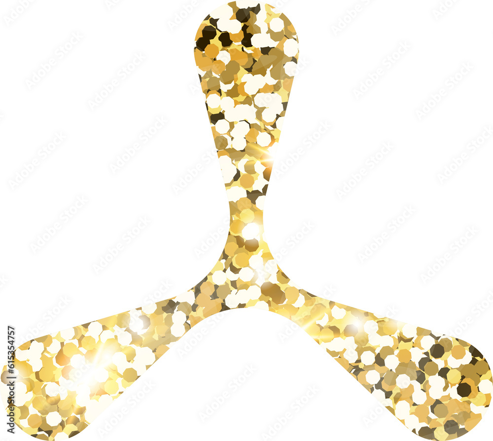 Flower shiny gold glitter shape design element. Golden color dust ...