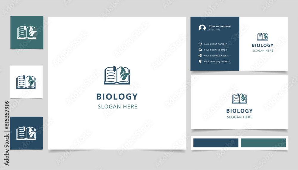 Biology logo design with editable slogan. Branding book and business ...