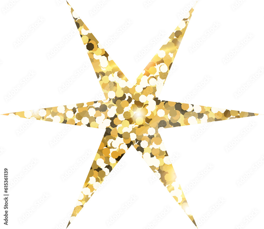 Star sparkle shiny gold glitter shape design element. Golden color dust ...