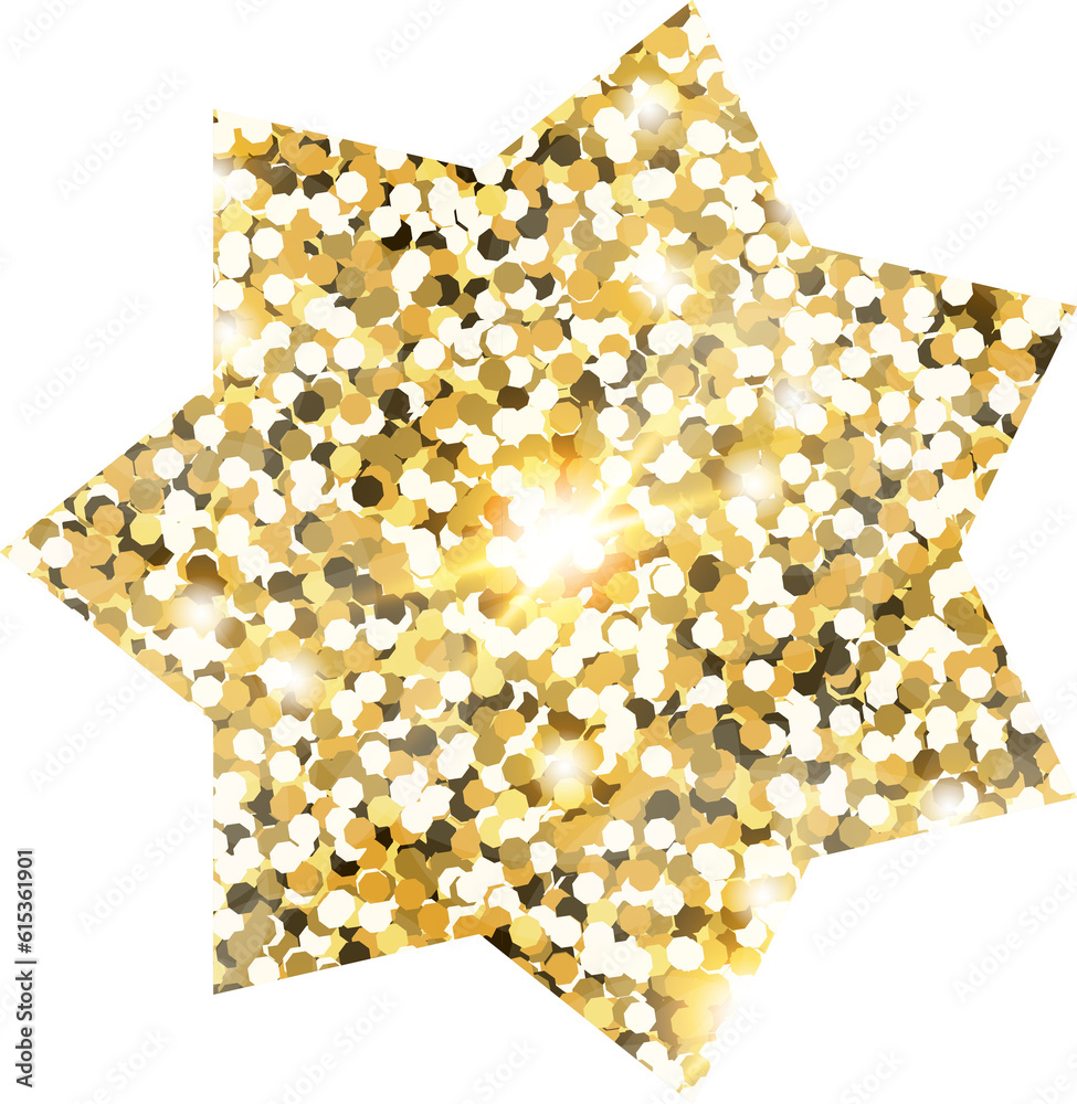 Star sparkle shiny gold glitter shape design element. Golden color dust ...