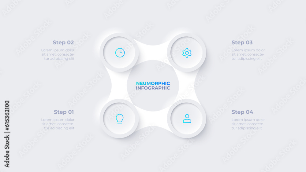 Metaball with four circles in the shape of a square. Cycle infographic ...