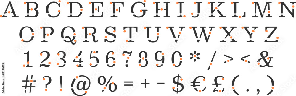 Black classic decor style alphabet set. Vector decorative typography ...