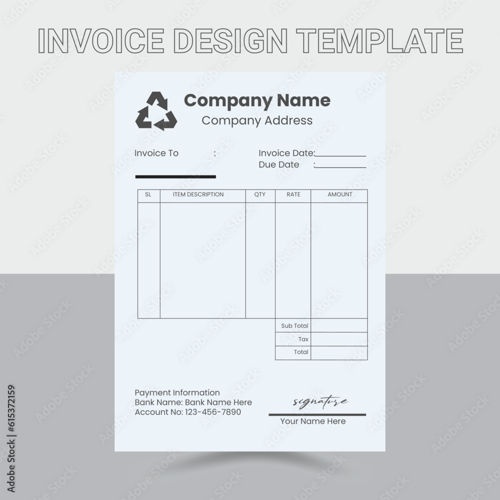 Vetor de invoice template design Free Vector do Stock | Adobe Stock