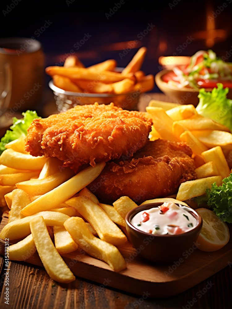 Crispy Fried Fish, American Fast Food, Savor the Crunch: Irresistibly ...