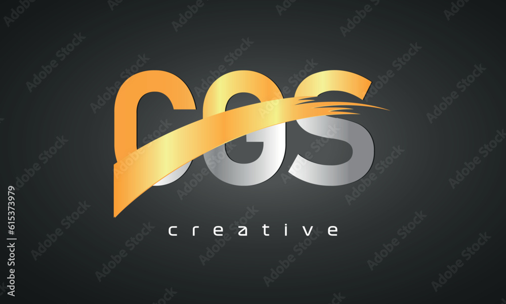CGS Letters Logo Design with Creative Intersected and Cutted Stock ...