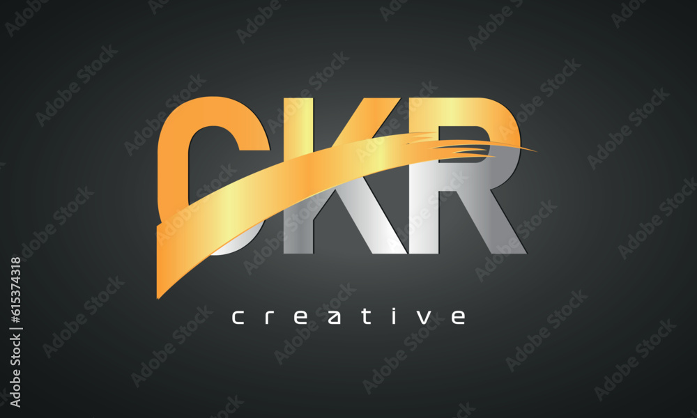 CKR Letters Logo Design with Creative Intersected and Cutted Stock ...