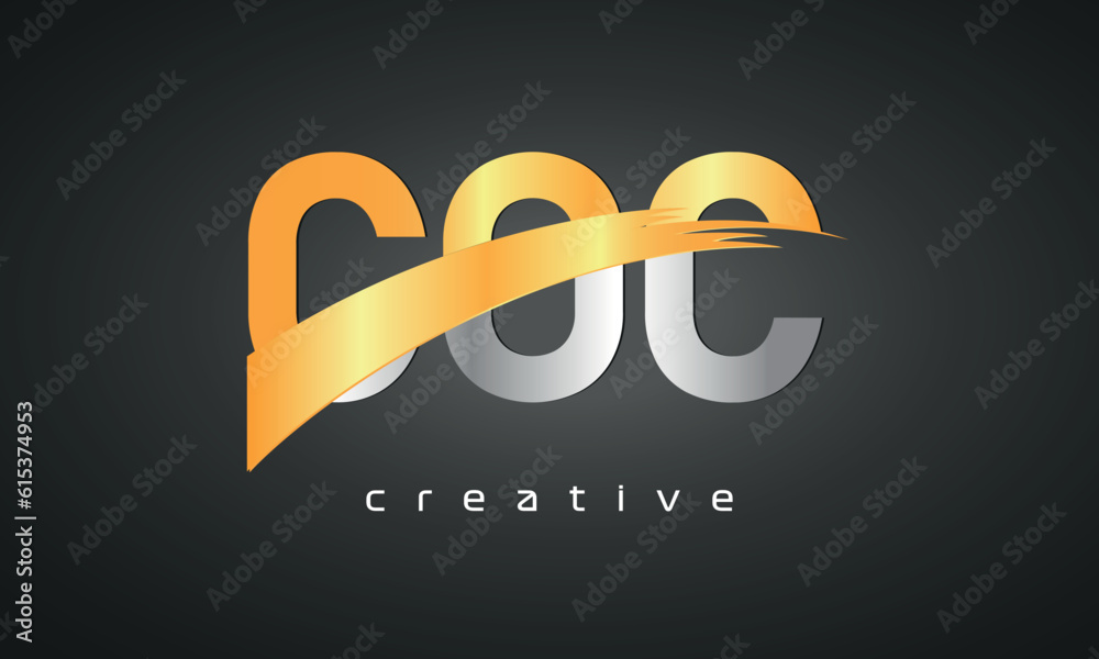COC Letters Logo Design with Creative Intersected and Cutted Stock ...
