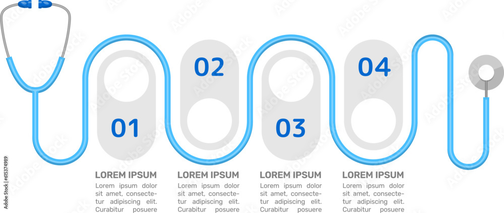 Vetor de General practitioner support blue infographic chart design ...
