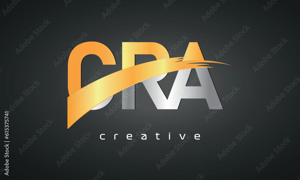 CRA Letters Logo Design with Creative Intersected and Cutted Stock ...